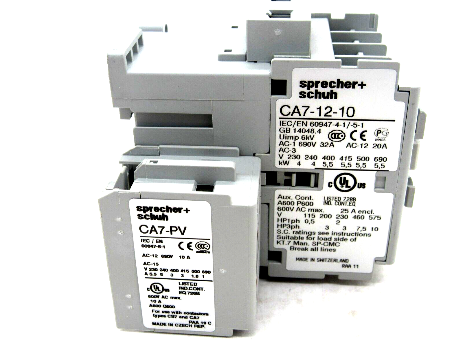 NEW SPRECHER & SCHUH CA7-12-10-120 CONTACTOR W/CA7-PV-11 CA71210120 ...