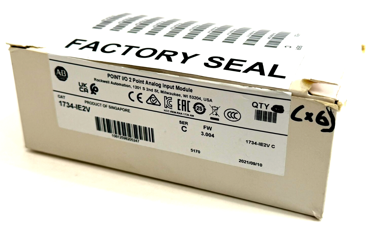 6 ALLEN BRADLEY 1734-IE2V INPUT MODULE SER.C FW 3.004 1734IE2V NEW ...