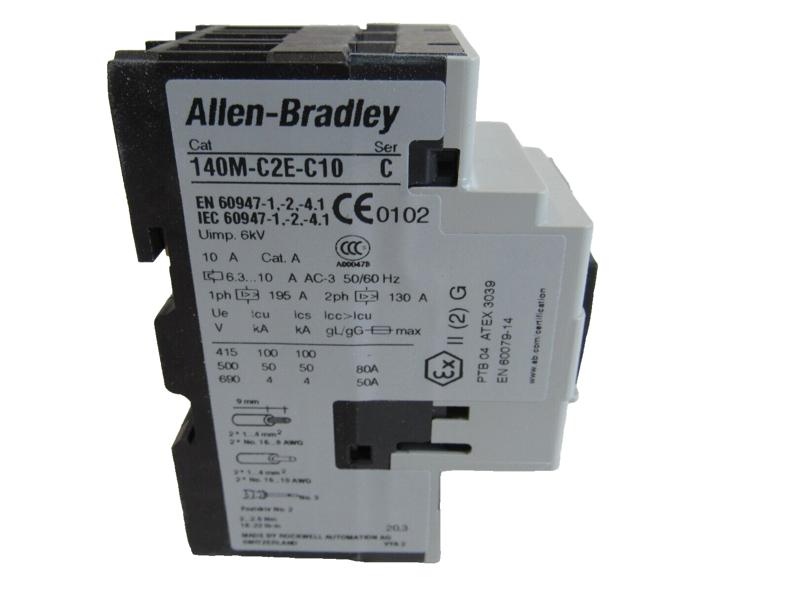 ALLEN BRADLEY 140M-C2E-C10 CIRCUIT BREAKER SERIES C 140MC2EC10 NEW ...