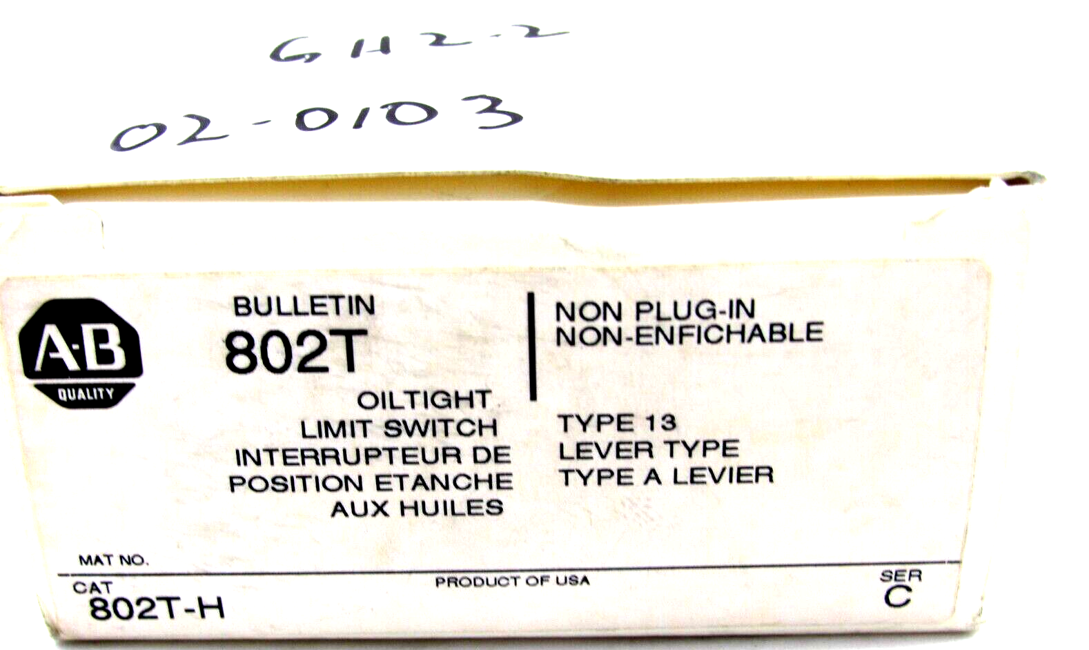 NEW ALLEN BRADLEY 802T-H LIMIT SWITCH SERIES C 802TH - SB Industrial ...