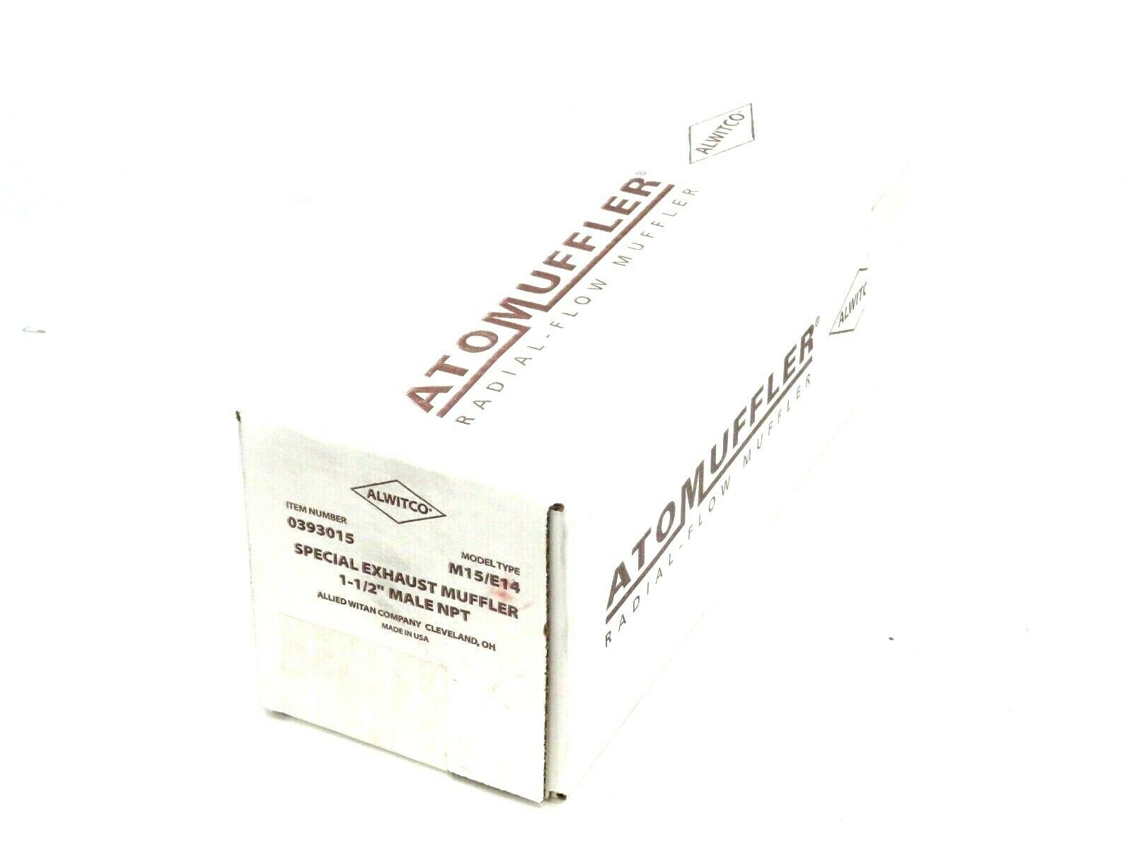 NEW ALWITCO 0393015 EXHAUST MUFFLER 1-1/2" MALE NPT MODEL M15/E14 - SB ...