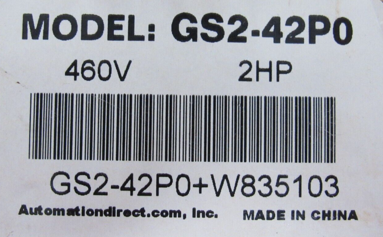 NEW AUTOMATION DIRECT GS2-42P0 DRIVE 2HP 460V GS242P0 - SB Industrial ...