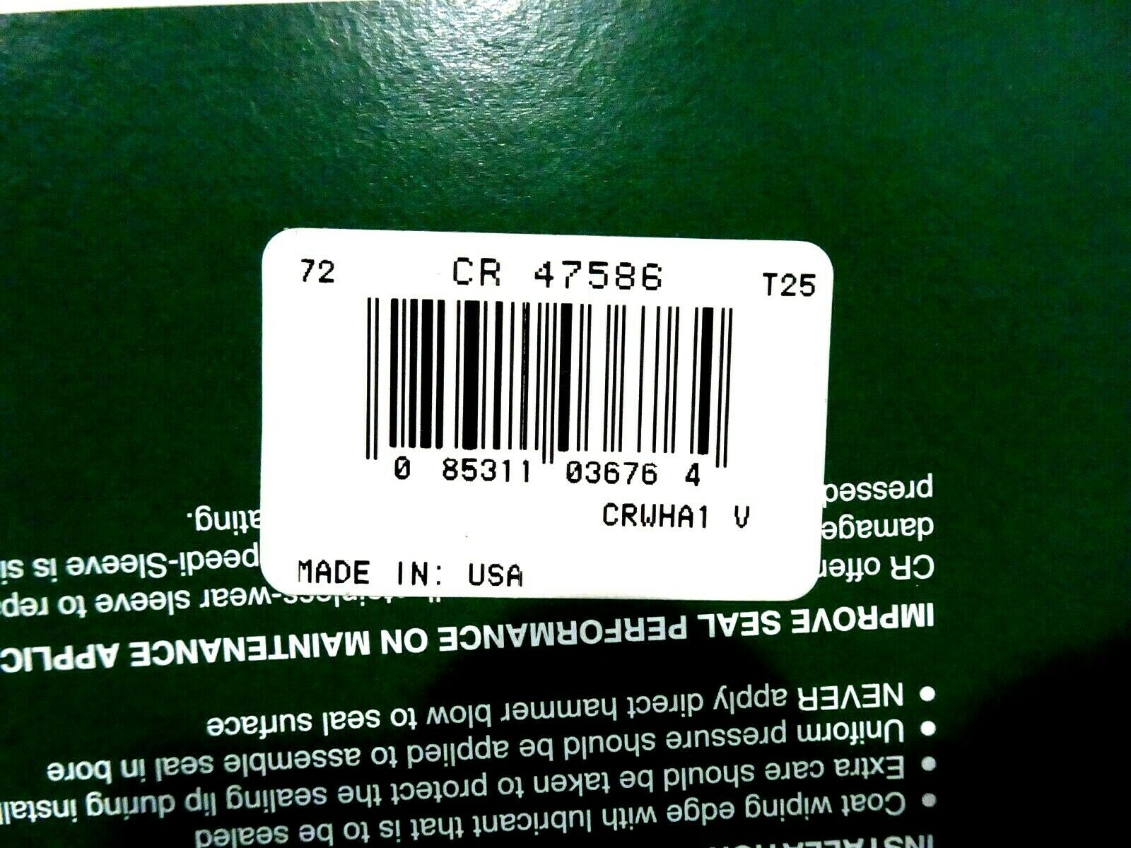 NEW CR CHICAGO RAWHIDE 47586 OIL SEAL - SB Industrial Supply, Inc.