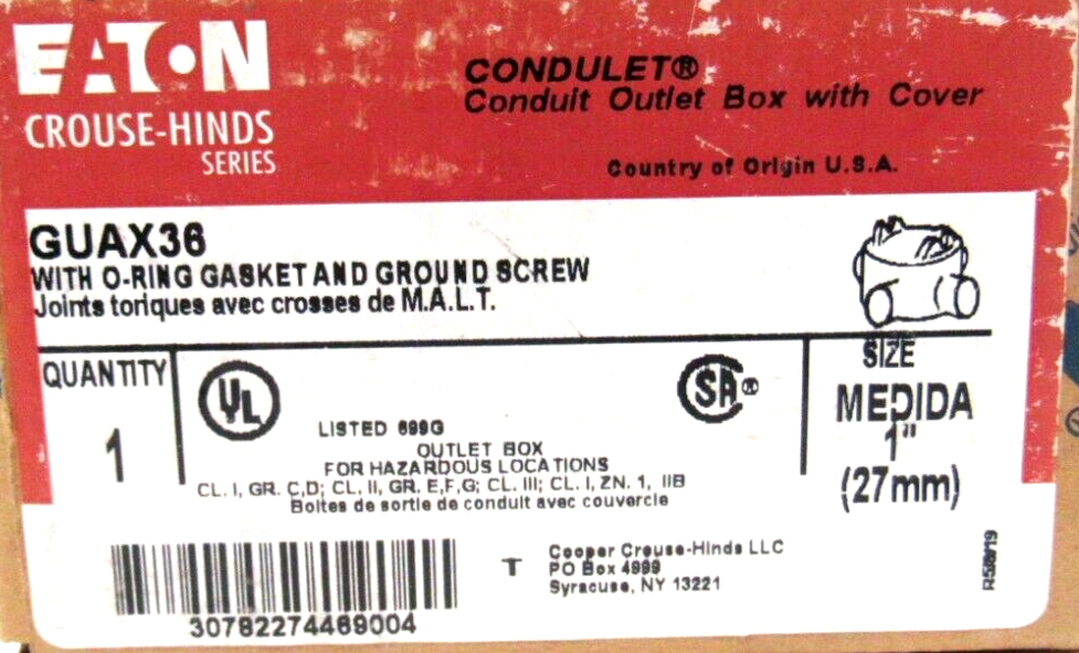 NEW EATON CROUSE HINDS GUAX36 OUTLET BOX - SB Industrial Supply, Inc.