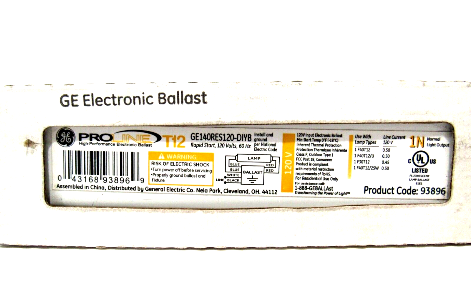 NEW GE PROLINE GE140RES120-DIYB BALLAST GE140RES120DIYB - SB Industrial ...