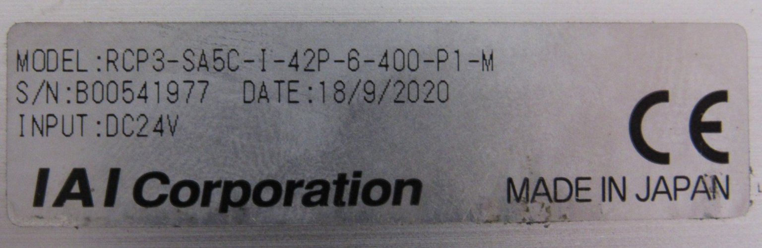 USED IAI CORPORATION RCP3-SA5C-I-42P-6-400-PI-M SLIDE ACTUATOR - SB ...