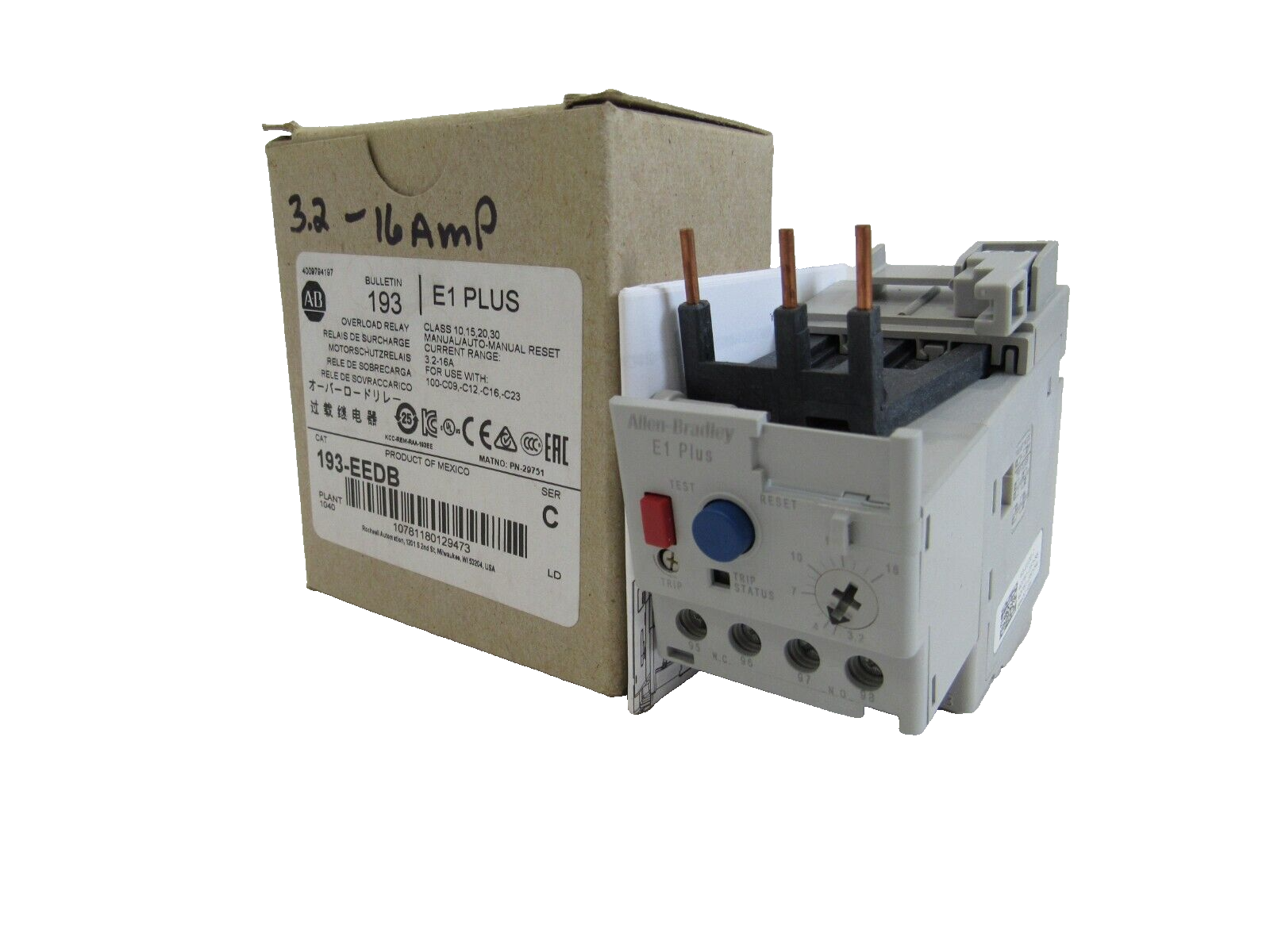 ALLEN BRADLEY 193-EEDB OVERLOAD RELAY 193EEDB NEW, SURPLUS - SB ...