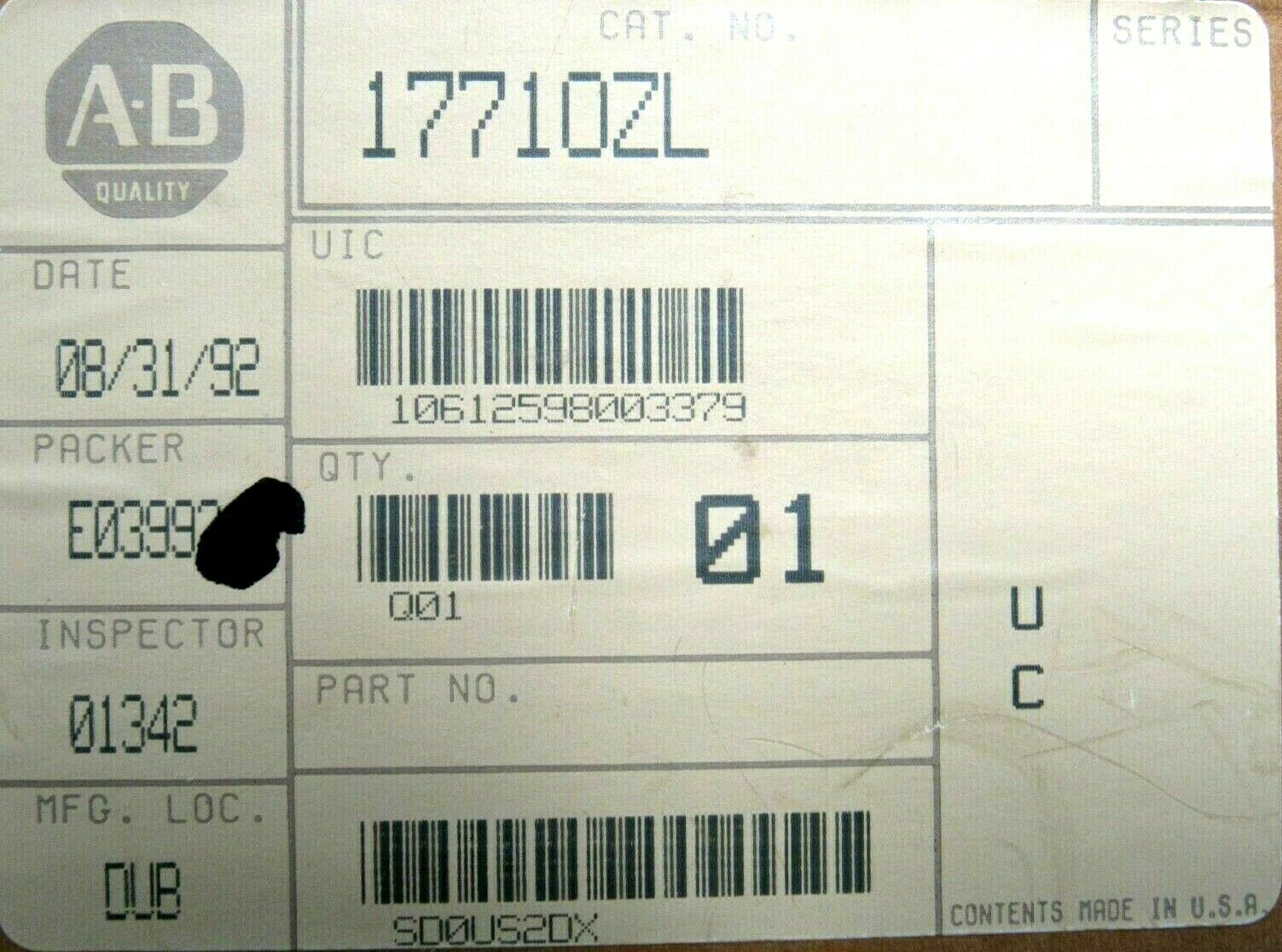 NEW ALLEN BRADLEY 1771-0ZL OUTPUT MODULE 17710ZL 1771-OZL - SB ...