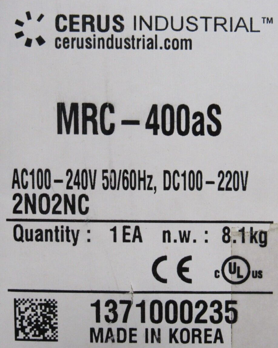 NEW CERUS MRC-400AS CONTACTOR AC100-240V DC100-22V 2NO2NC MRC400AS - SB ...