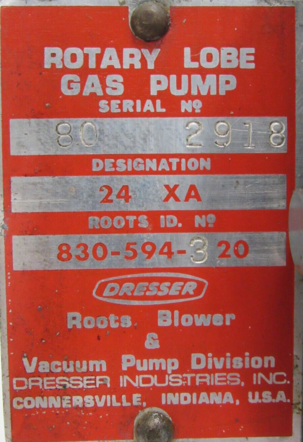 NEW DRESSER ROOTS 24XA ROTARY LOBE GAS PUMP - SB Industrial Supply, Inc.
