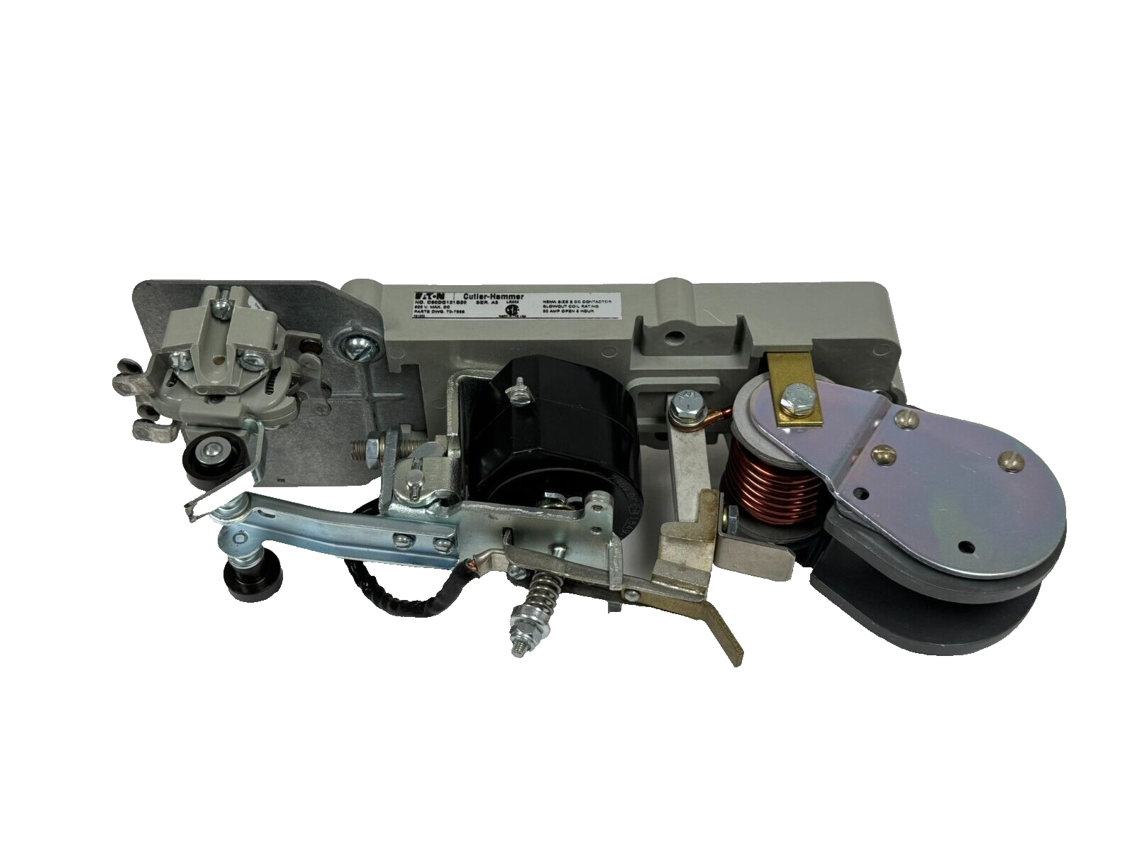 NEW EATON C80DG121B20 NEMA SIZE 2 DC 912 CONTACTOR 600VDC W/ 1549-1 ...
