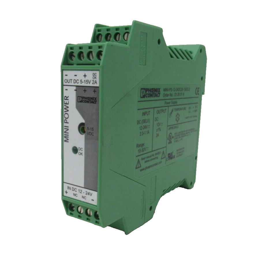 NEW PHOENIX CONTACT MINI-PS- 12- 24DC/ 5-15DC/2 POWER SUPPLY ...