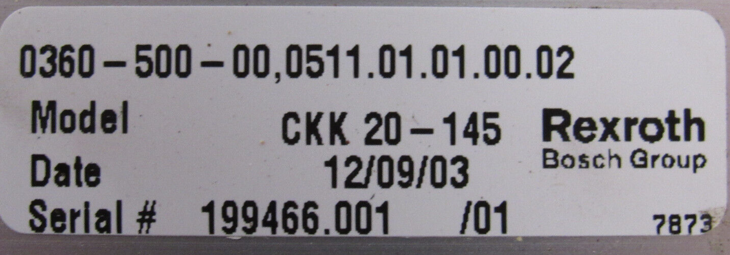 NEW REXROTH CKK20-145 LINEAR SLIDE 0360-500-00 CKK20145 - SB Industrial ...