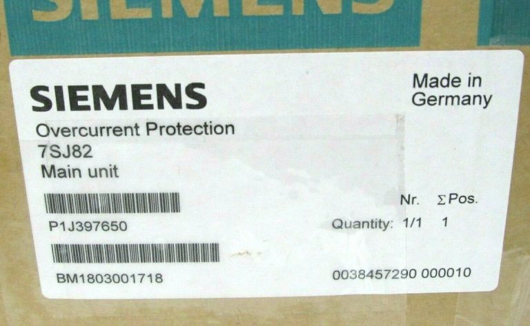 NEW SIEMENS 7SJ82 P1J397650 OVERCURRENT PROTECTION - SB Industrial ...