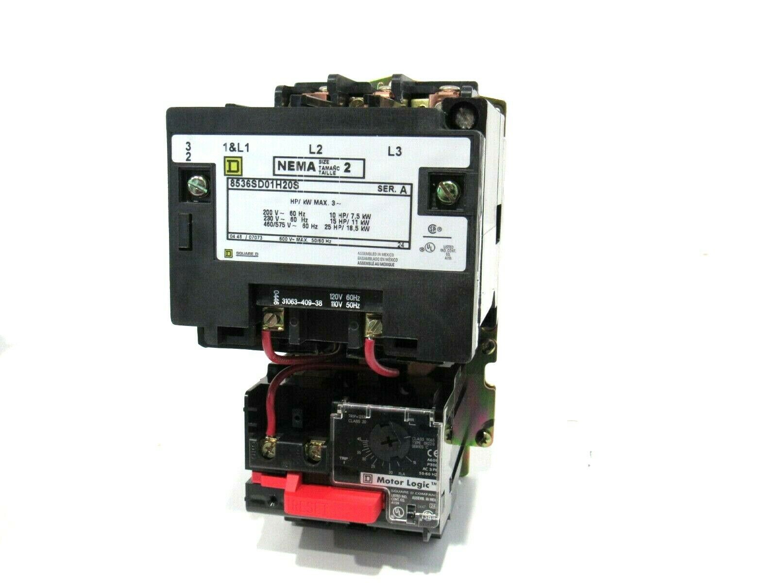 NEW SQUARE D 8536SD01H20S MAGNETIC STARTER SIZE 2 SER.A - SB Industrial ...