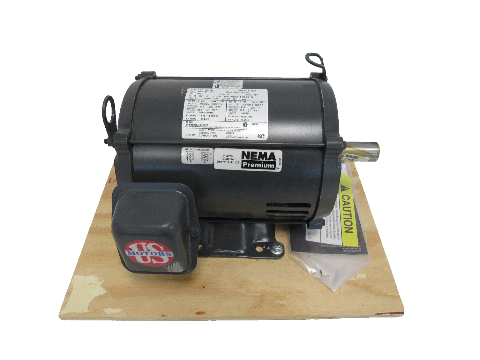 NEW US MOTORS D5P2D MOTOR 5HP 1765RPM HD98 208-230/460V - SB Industrial ...