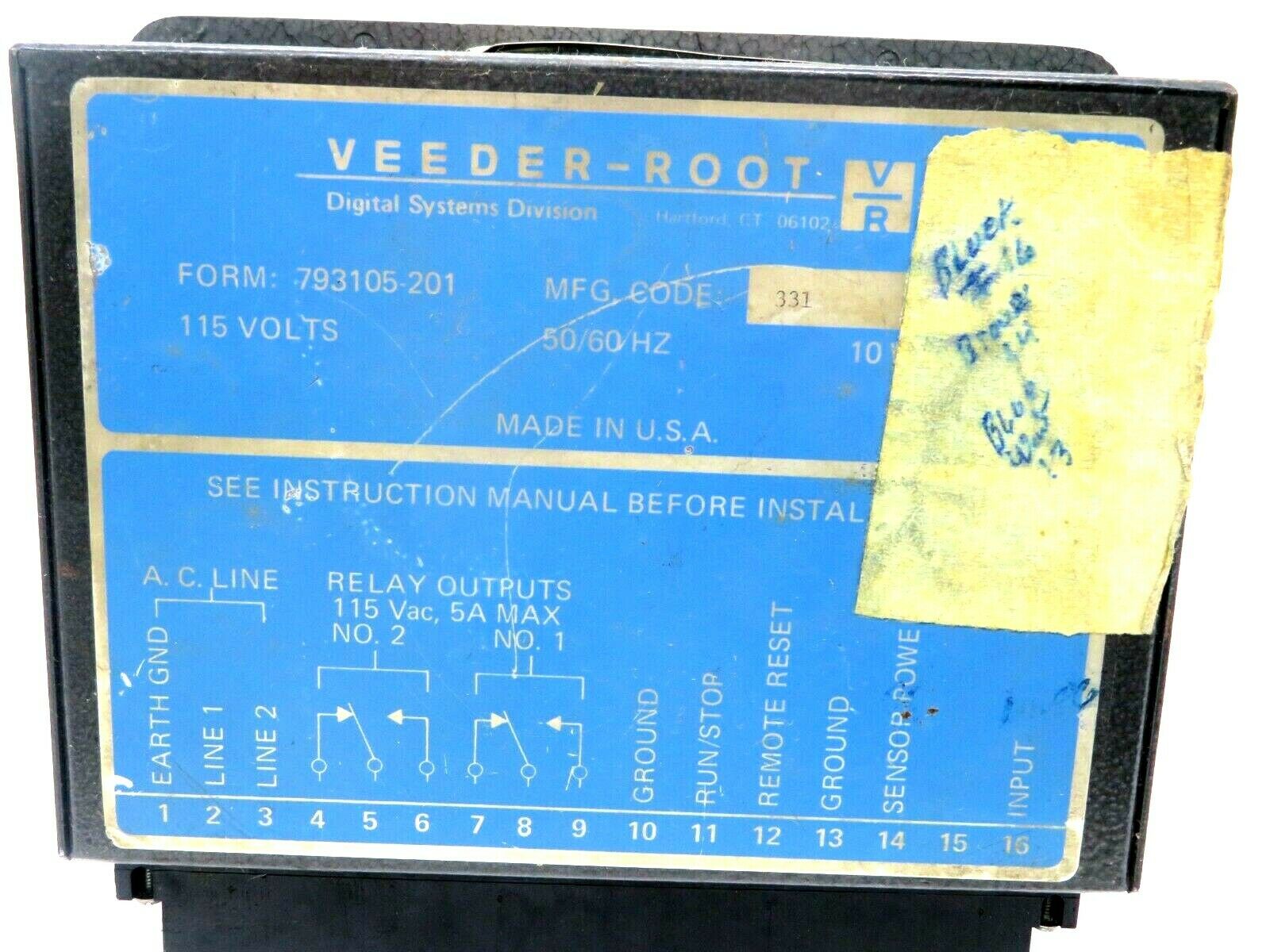 USED VEEDER-ROOT 793105-201 MULTI-SHIFT COUNTER 115V 50/60HZ 793105201 ...