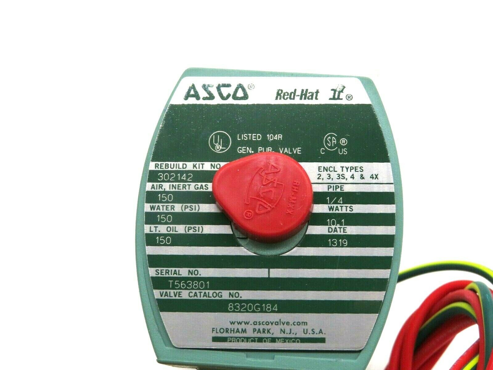 NEW ASCO 8320G184 SOLENOID VALVE 110/120VAC 50/60HZ - SB Industrial ...