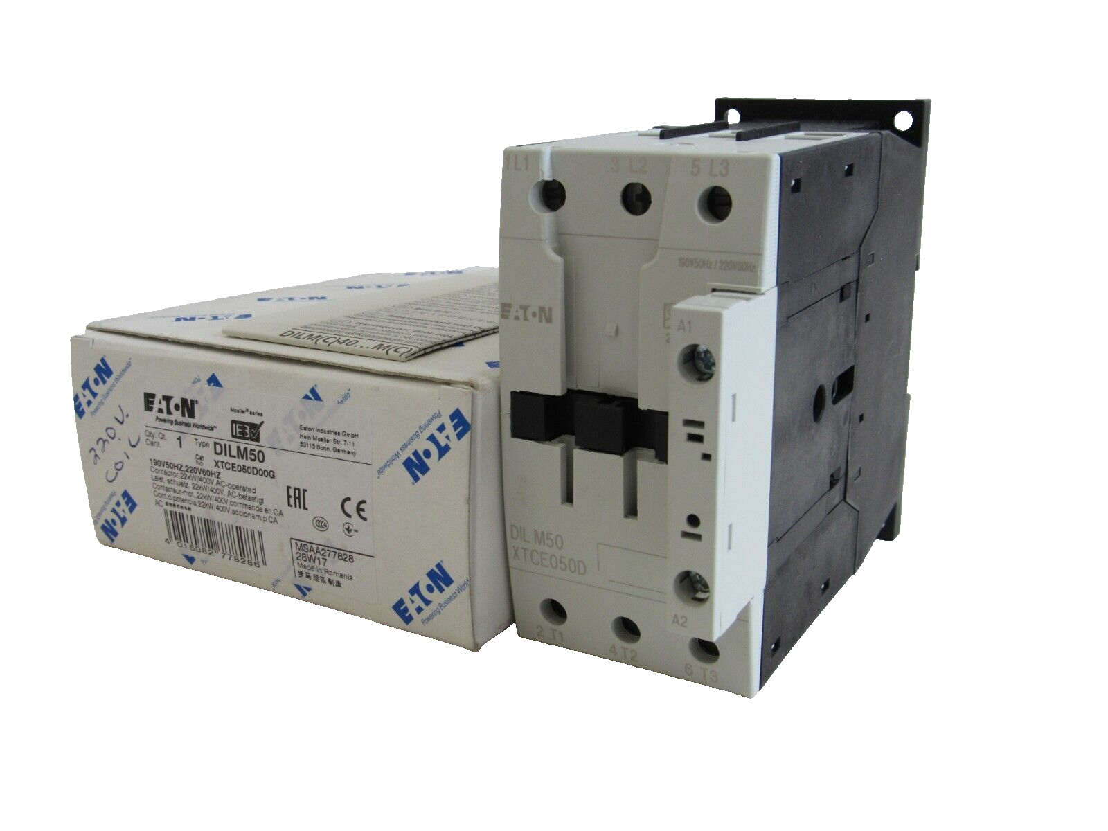 NEW EATON DILM50 CONTACTOR 190/220V 50/60HZ XTCE050D00G - SB Industrial ...