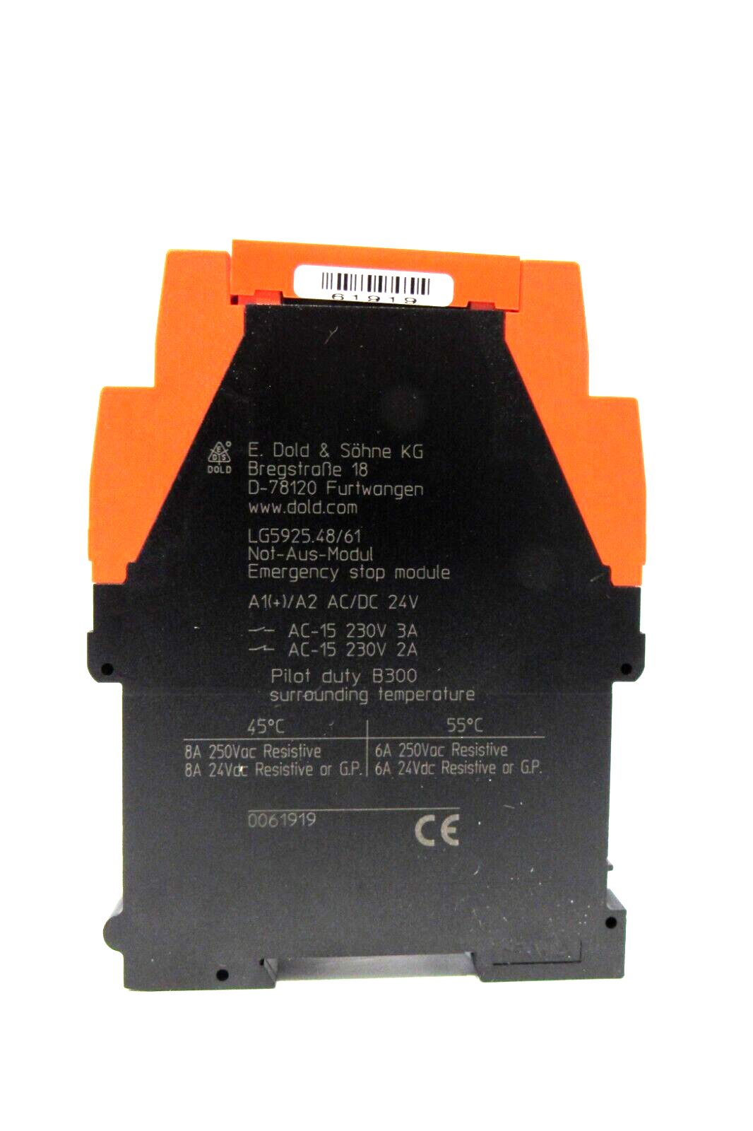 NEW E.DOLD & SOHNE LG5925.48/61 SAFETY RELAY 0061919 LG59254861 - SB ...