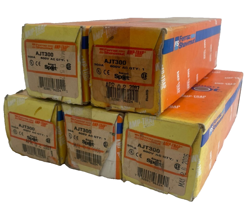 NEW FERRAZ SHAWMUT AJT300 FUSES 300A 600V LOT OF 5 - SB Industrial ...