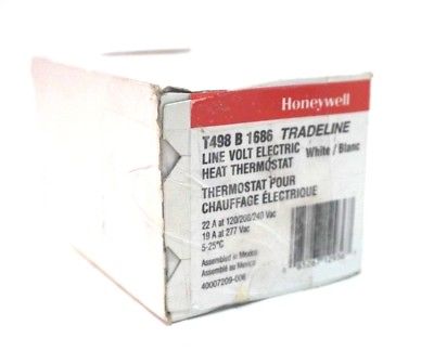 NEW HONEYWELL T498-B-1686 ELECTRIC HEAT THERMOSTAT T498B1686 - SB ...