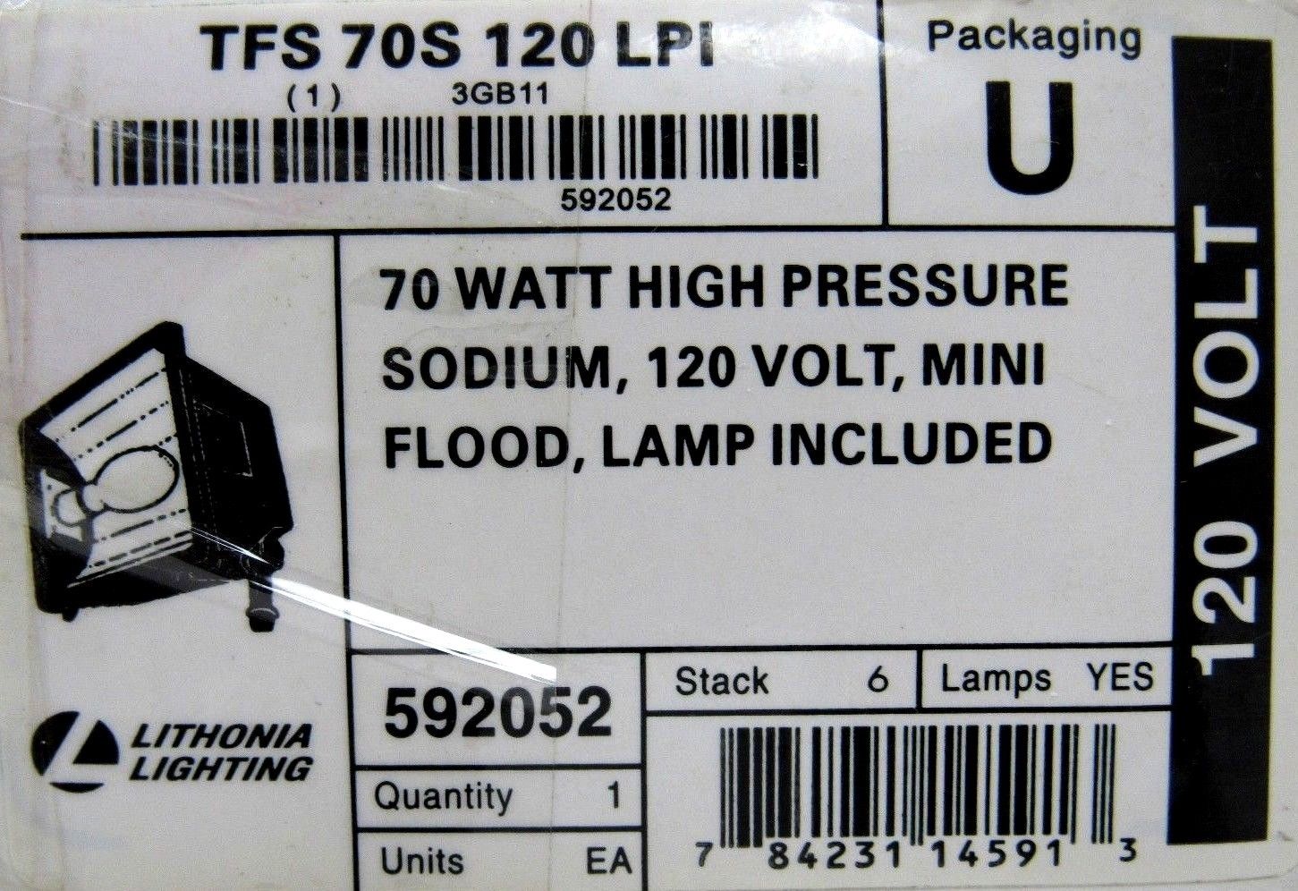 NEW LITHONIA LIGHTING FL01-70HPS FLOOD LIGHT TFS-70S-120-LPI FL0170HPS ...