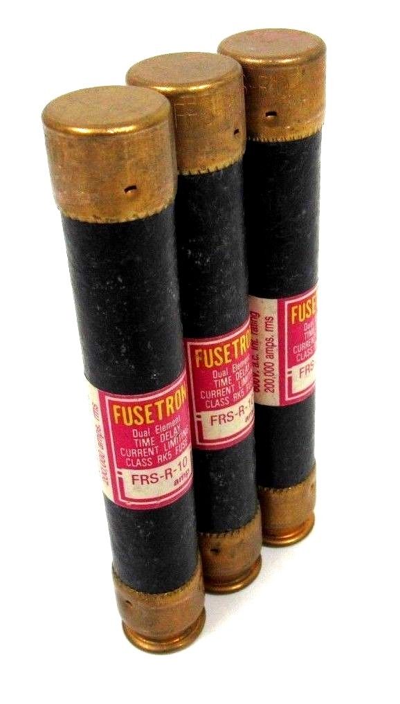 NEW LOT OF 3 FUSETRON FRS-R-10 FUSE FRSR10 - SB Industrial Supply, Inc.