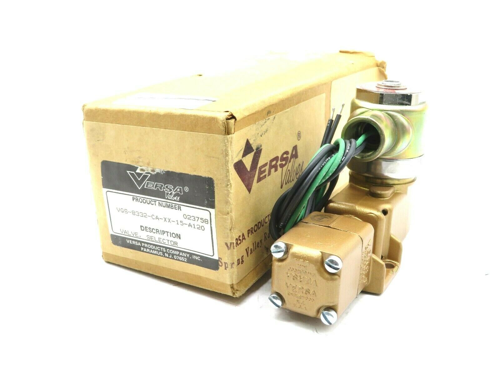 NEW VERSA VALVES VGS-8332-CA-XX-15-A120 VALVE SELECTOR ...