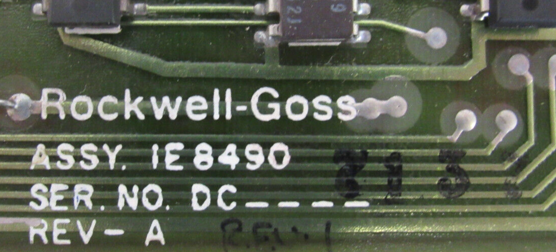 USED ROCKWELL-GOSS IE8490 CIRCUIT BOARD REV. 1 - SB Industrial Supply, Inc.