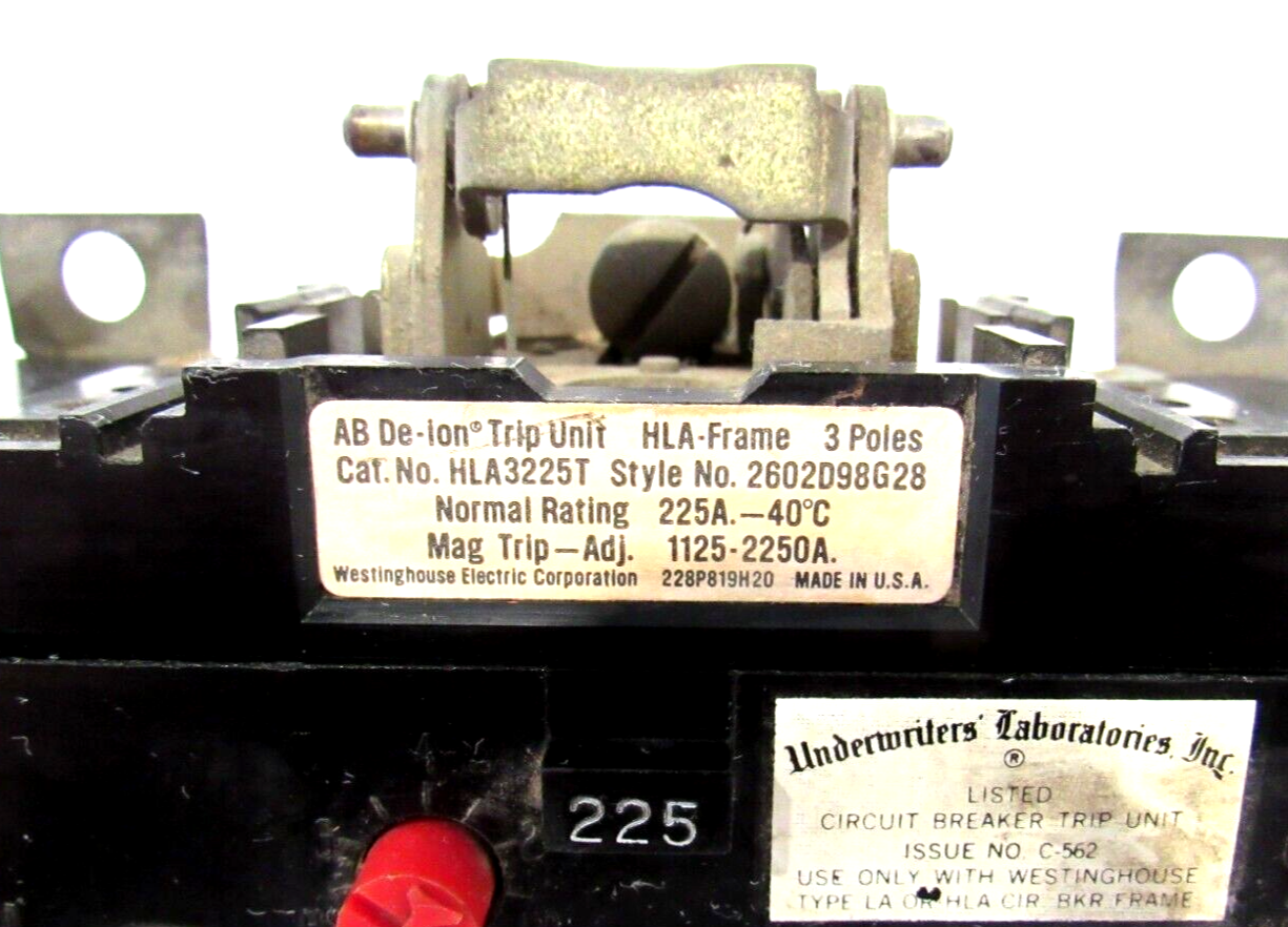 USED WESTINGHOUSE 2602D98G28 TRIP UNIT HLA3225T - SB Industrial Supply ...