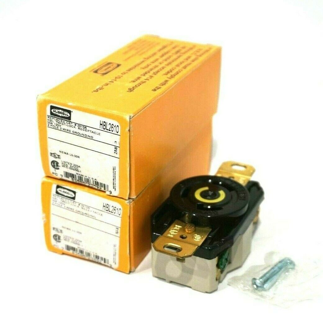 2 NEW HUBBELL HBL2610 TWIST LOCK RECEPTACLE - SB Industrial Supply, Inc.