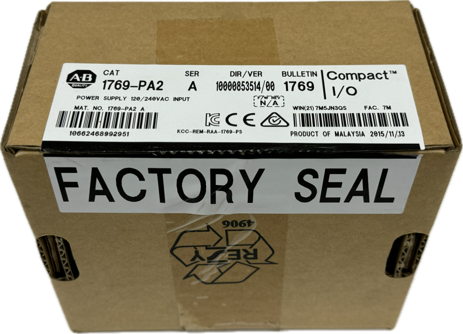 ALLEN BRADLEY 1769-PA2 POWER SUPPLY SER. A 120/240VAC 1769PA2 NEW ...