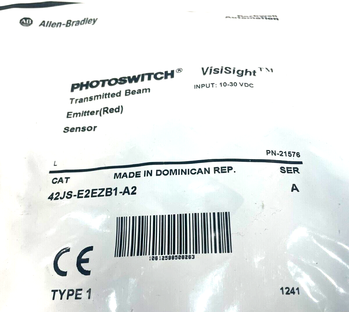 ALLEN BRADLEY 42JS-E2EZB1-A2 TRANSMITTED BEAM SENSOR 42JSE2EZB1A2 NEW ...