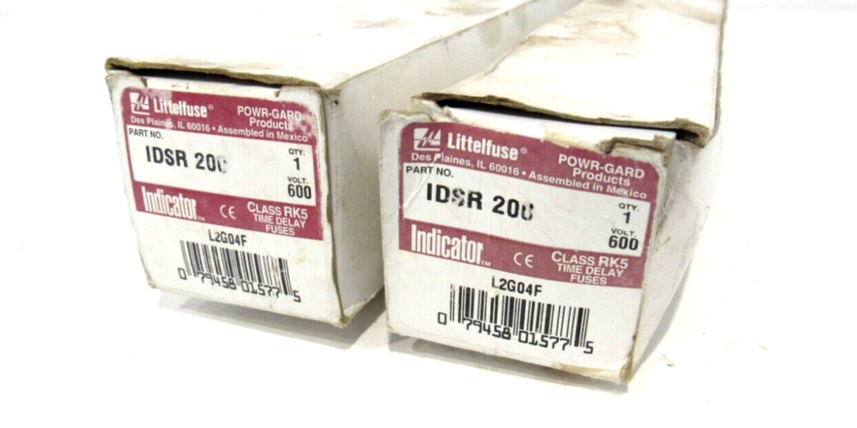 LOT OF 2 NEW LITTELFUSE IDSR-200 FUSES IDSR200 - SB Industrial Supply, Inc.