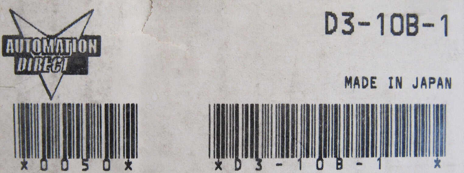 NEW AUTOMATION DIRECT D3-10B-1 DIRECT LOGIC 305 10-SLOT D310B1 - SB ...