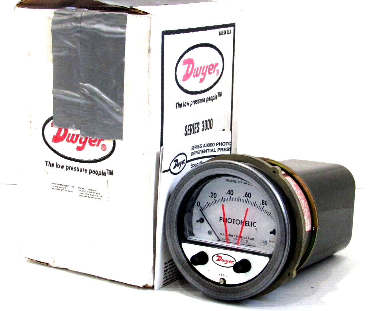 NEW DWYER A3001 PRESSURE SWITCH /GAGE SERIES 3000 - SB Industrial ...