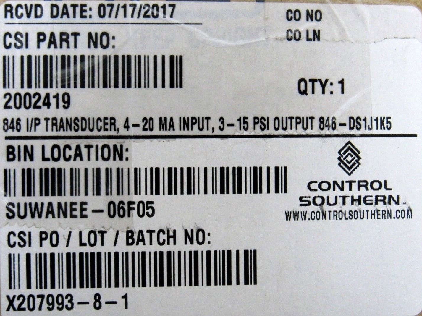NEW EMERSON 846-738-110315 PRESSURE TRANSDUCER 846738110315 - SB ...
