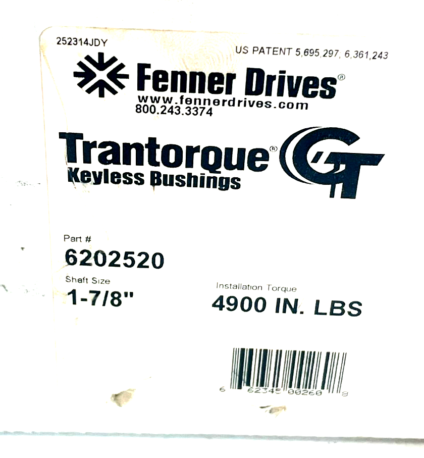 NEW FENNER DRIVES 6202520 KEYLESS LOCKING DEVICE 1-7/8 - SB Industrial ...
