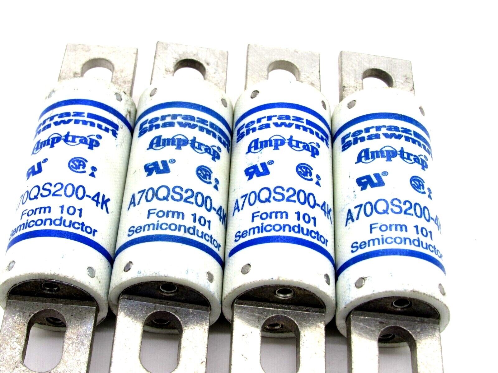NEW LOT OF 4 FERRAZ SHAWMUT A70QS200-4K SEMI CONDUCTOR FUSE MERSEN ...