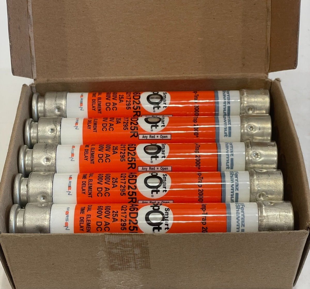 NEW MERSEN A6D25R FUSE 600V 25A LOT OF 10 - SB Industrial Supply, Inc.