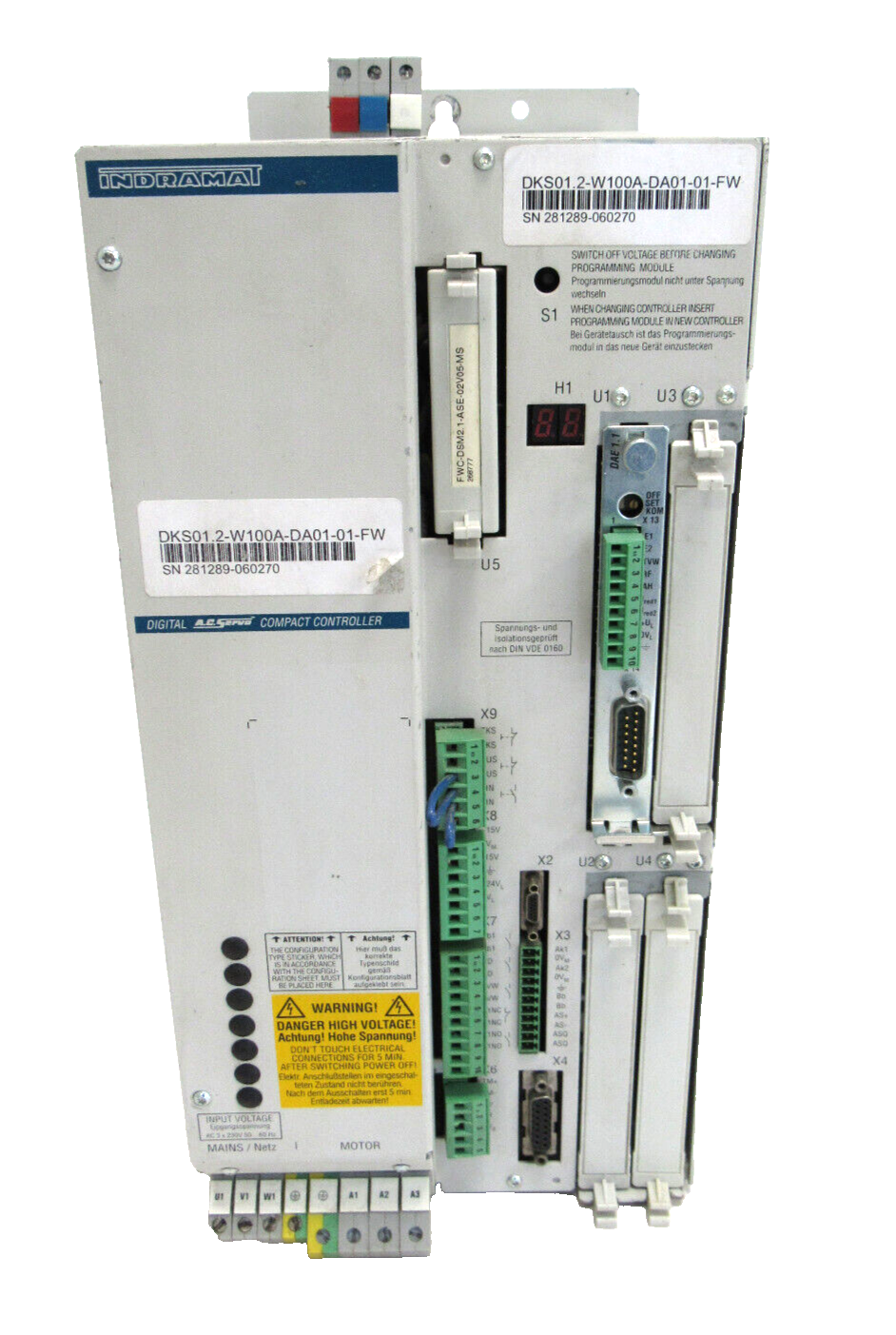 USED INDRAMAT DKS01.2-W100A-DA01-01-FW SERVO DRIVE DKS012W100ADA0101FW ...