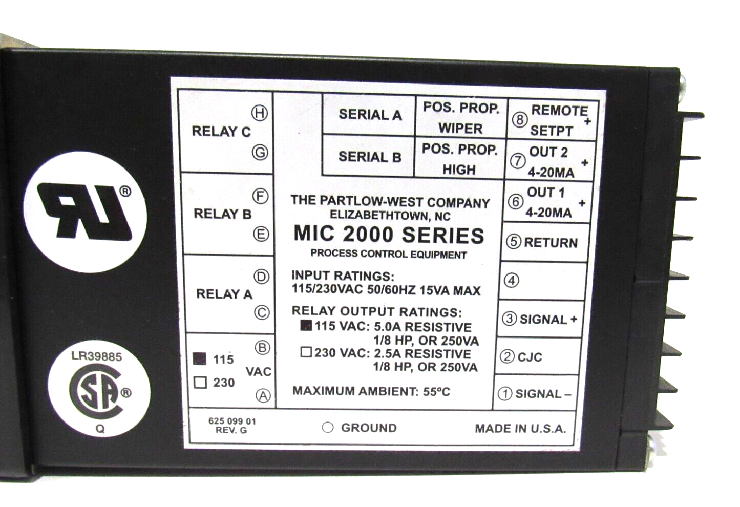 USED PARTLOW 2110101 CONTROLLER MIC2000 - SB Industrial Supply, Inc.