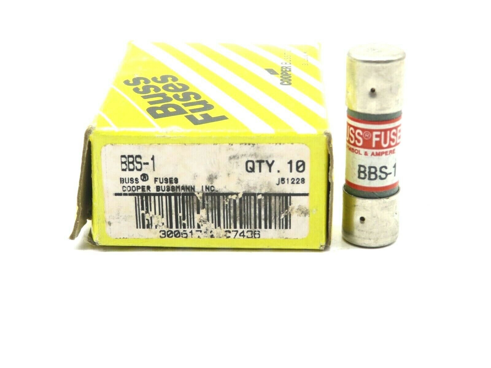 10 NEW BUSSMANN BBS-1 FUSES 1 AMP 600V BBS1 - SB Industrial Supply, Inc.