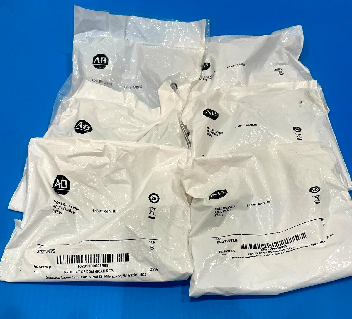 LOT OF 6 ALLEN BRADLEY 802T-W2B LEVER ARM SER. B 802TW2B NEW,SURPLUS ...