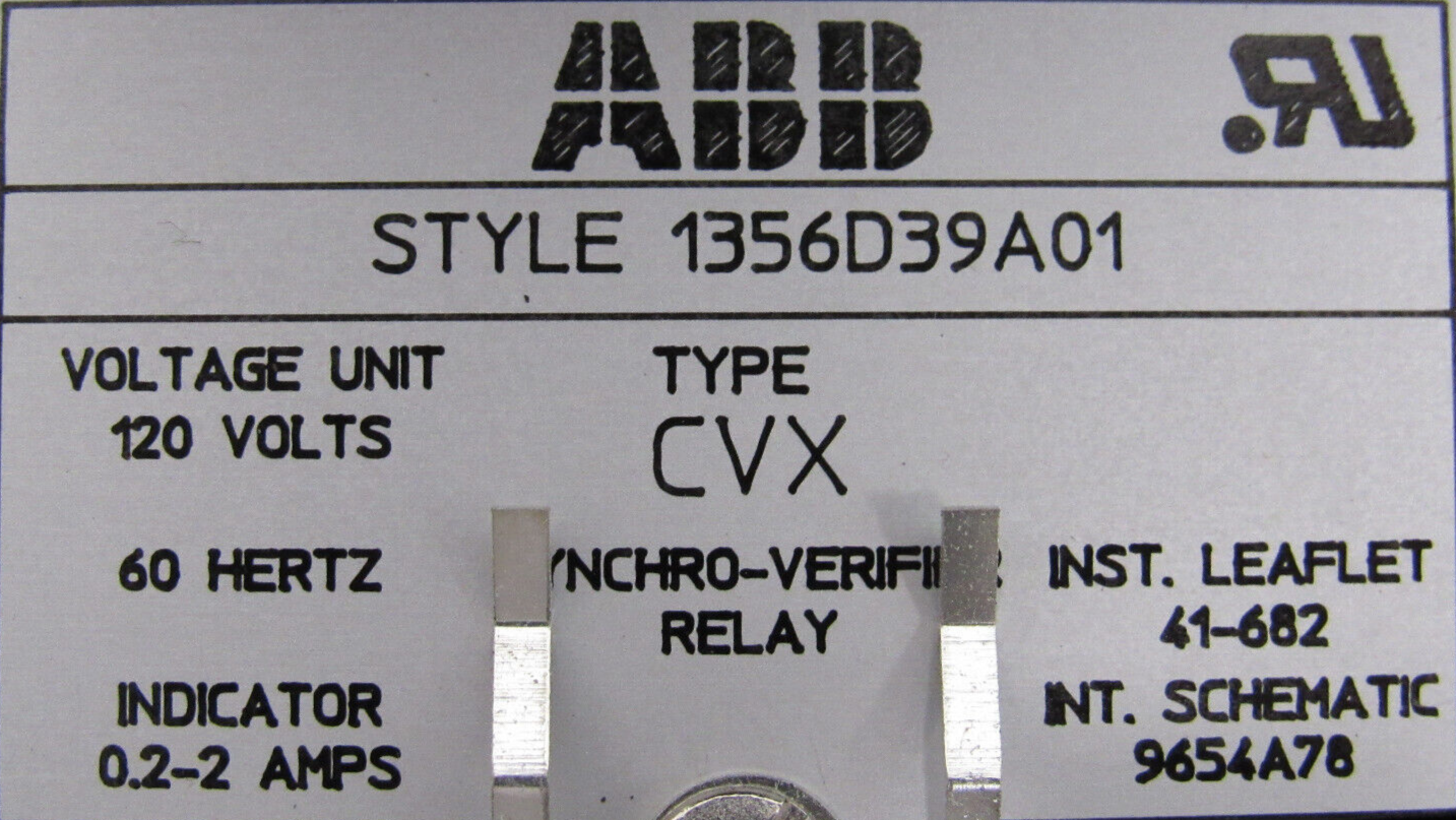 NEW ABB 1356D39A01 RELAY TYPE CVX - SB Industrial Supply, Inc.
