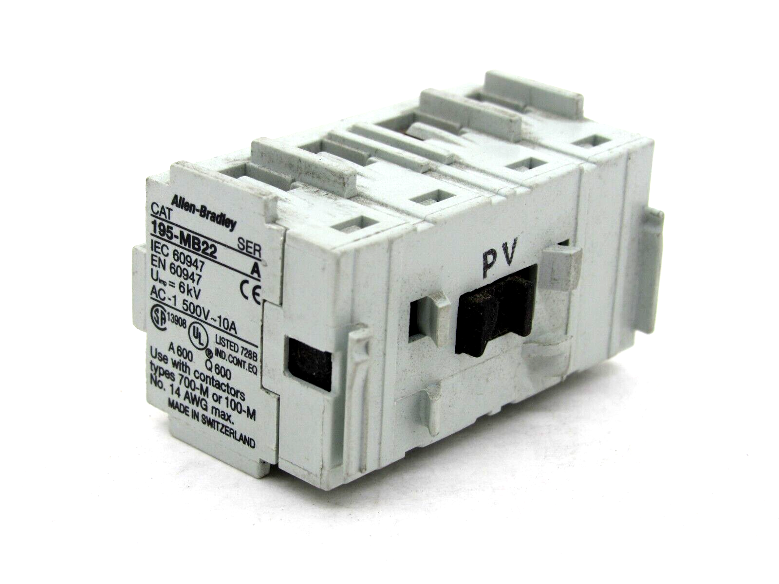 NEW ALLEN BRADLEY 195-MB22 CONTACT BLOCK SERIES A 195MB22 - SB ...