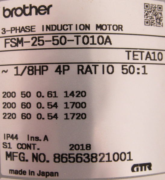 NEW GTR FSM-25-50-T010A GEARMOTOR 50:1 FSM2550T010A - SB Industrial ...