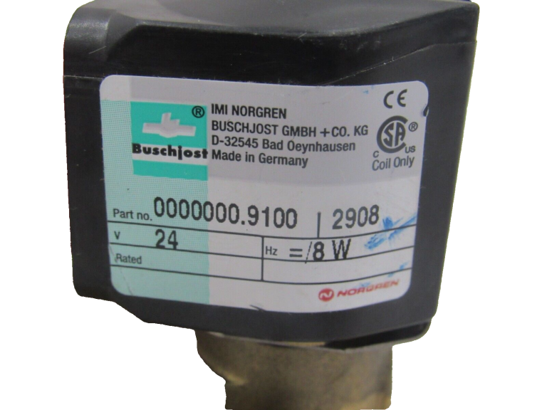 NEW IMI NORGREN / BUSCHJOST 0000000.9100 SOLENOID VALVE 00000009100 ...