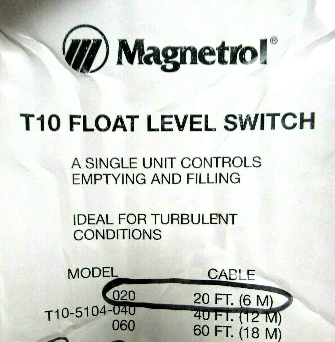 NEW MAGNETROL T10-5104-020 FLOAT SWITCH T105104020 20FT - SB Industrial ...